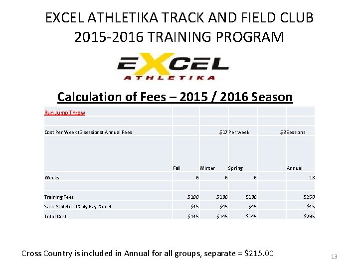 EXCEL ATHLETIKA TRACK AND FIELD CLUB 2015 2016