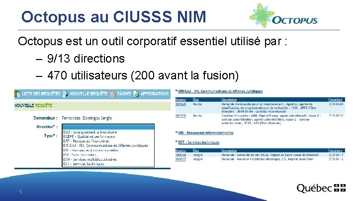 Octopus CIUSSS NIM 2018 05 28 Sergio Fernandes