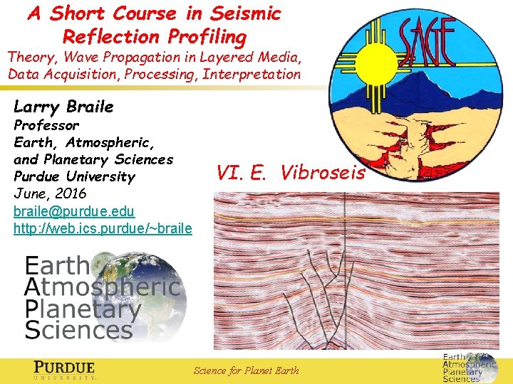 A Short Course in Seismic Reflection Profiling Theory