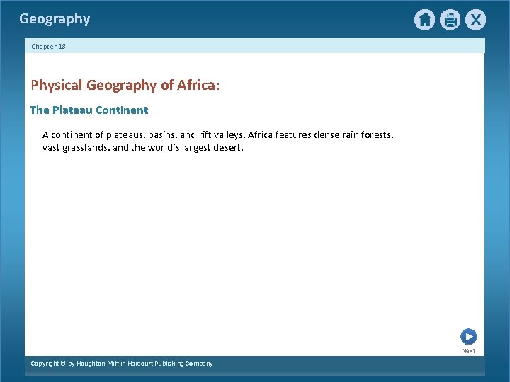 Geography Chapter 18 Physical Geography of Africa The