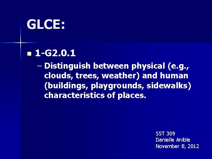 GLCE n 1 G 2 0 1 Distinguish