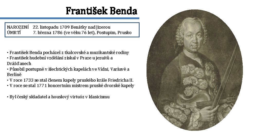 JI ANTONN BENDA A RODINA BEND David Hertl