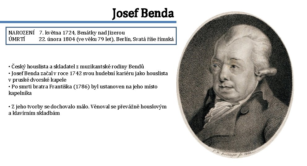 JI ANTONN BENDA A RODINA BEND David Hertl