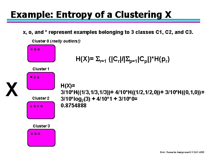 Computing the Entropy HFunction Assume we have m