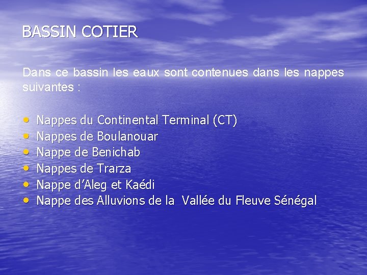 LES RESSOURCES EN EAU En MAURITANIE Bassirou DIAGANA