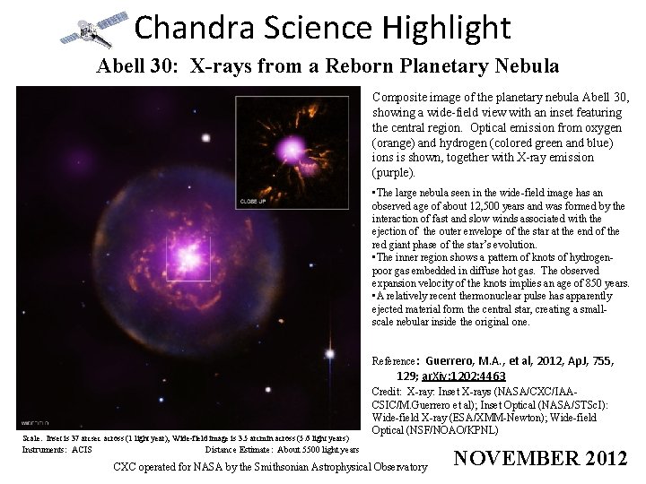 Chandra Science Highlight Abell 30 Xrays from a
