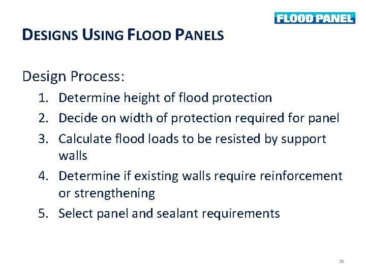FLOOD PANEL FLOODPROOFING TRAINING PROGRAM PART 2 SYSTEM