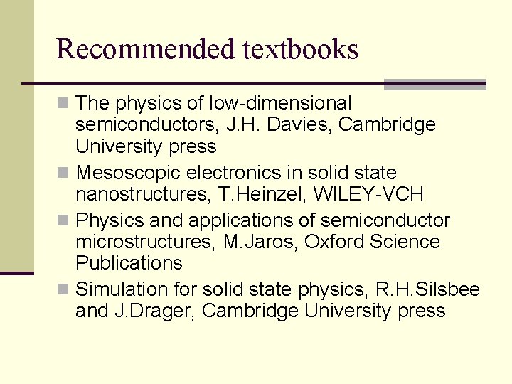 Computational Solid State Physics Akiko Natori Purpose To