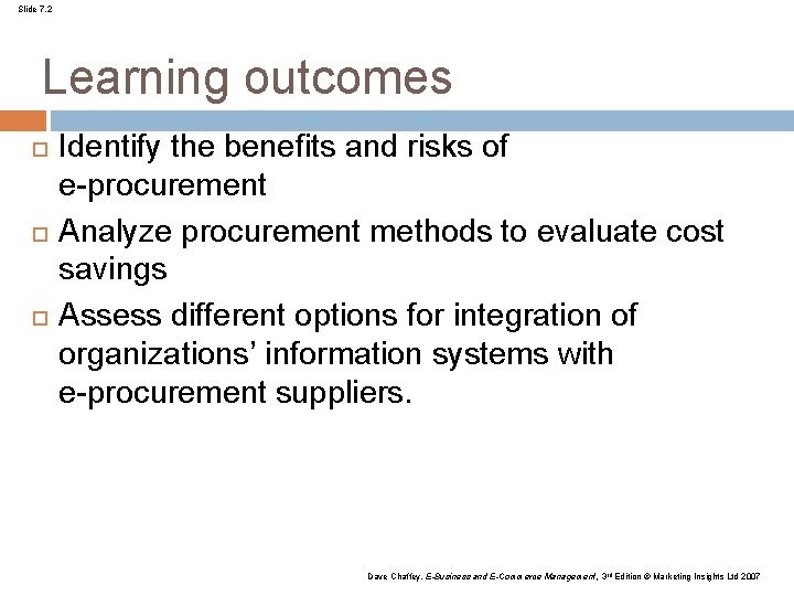 Slide 7 1 CHAPTER 7 EPROCUREMENT Dave Chaffey