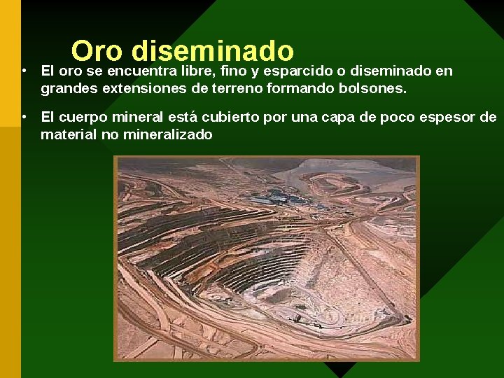 Hidrometalurgia del Oro Minerales aurferos El oro nativo