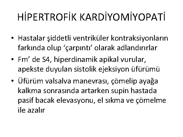 KARDYOMYOPATLER MYOKARDT VE PERKARD HASTALIKLARI Dr Aslhan YRKTMEN