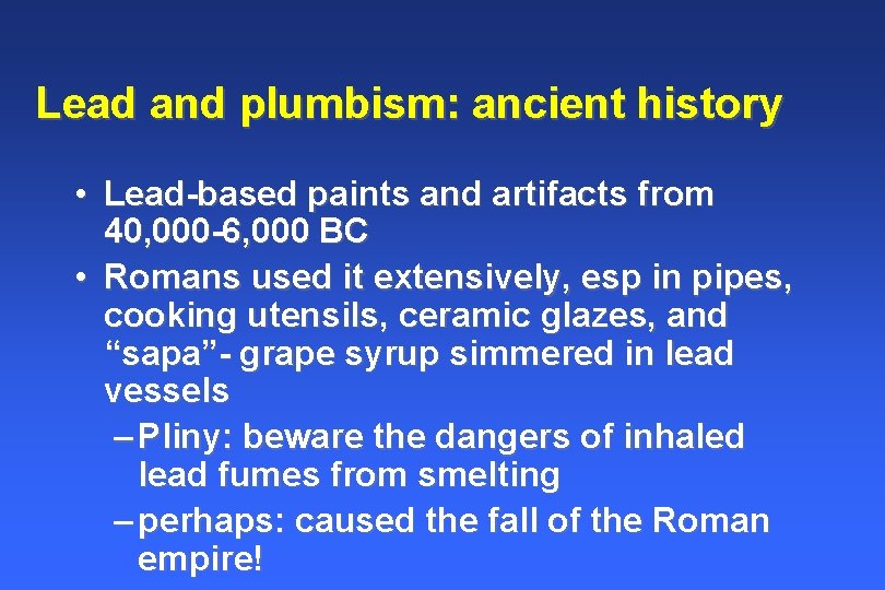 Lead Poisoning Clinical Effects A pediatric emergency medicine