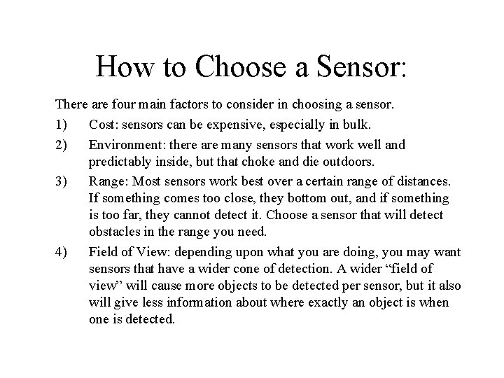 A brief overview of sensors and why you