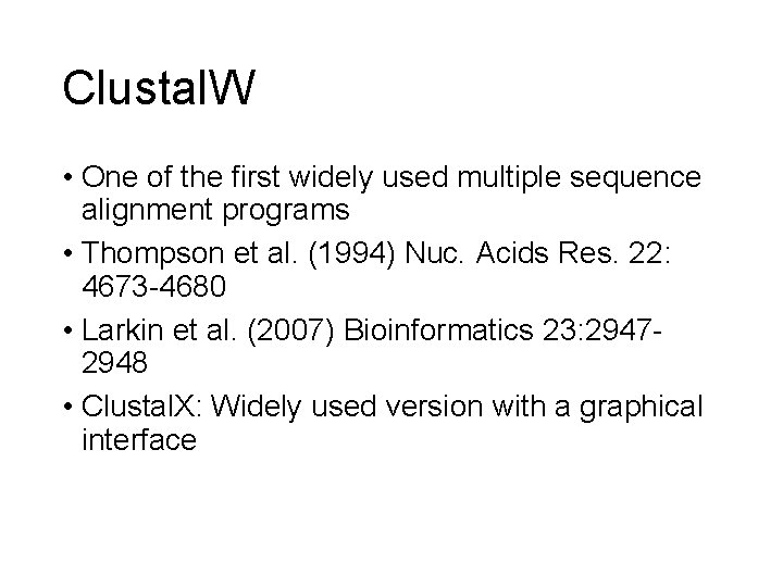 MCB 5472 Lecture 6 Sequence alignment March 27