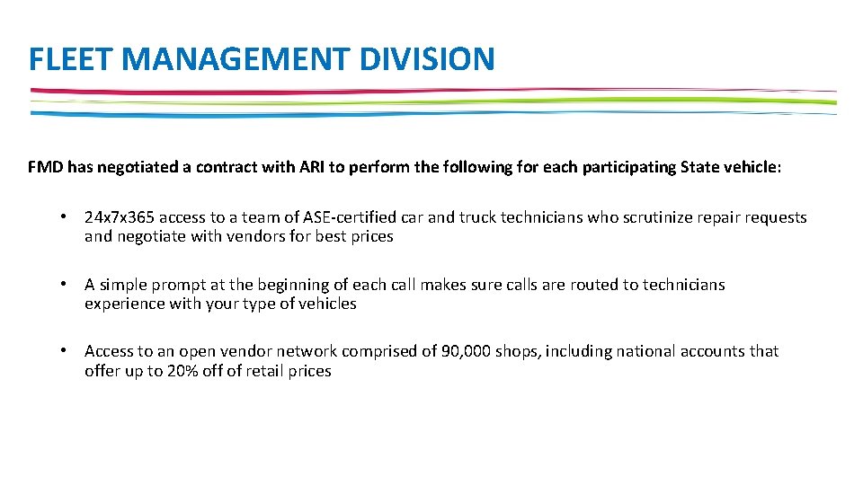 FLEET MANAGEMENT DIVISION FMD Web Site www fleet