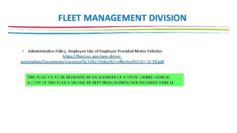 FLEET MANAGEMENT DIVISION FMD Web Site www fleet