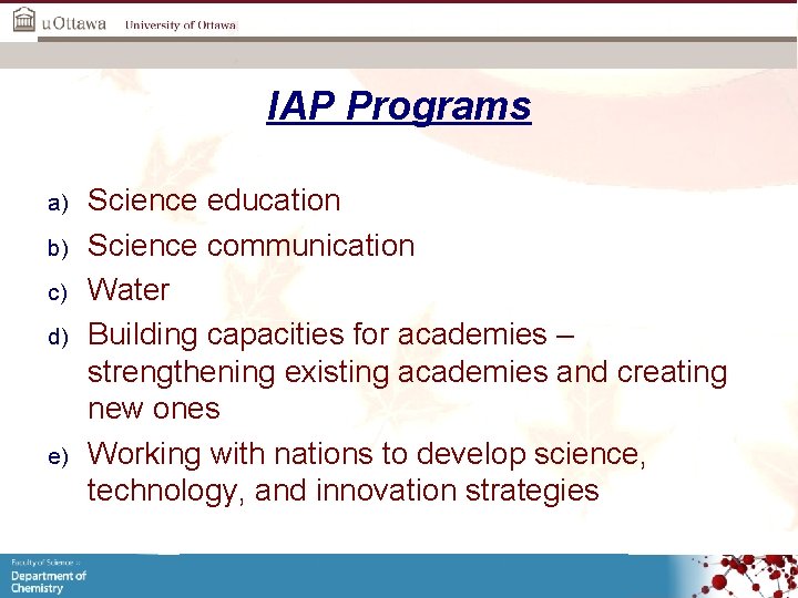 IAP The Global Network of Science Academies Howard