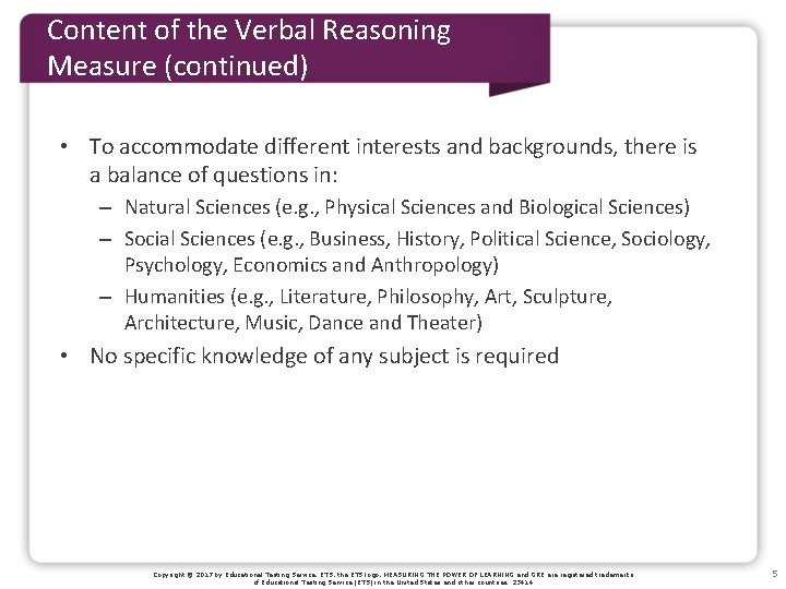 Preparing for the Verbal Reasoning Measure Overview Introduction
