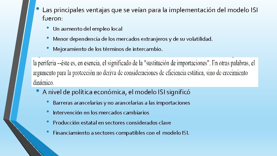 Modelo ISI o de Industrializacin por Sustitucin de