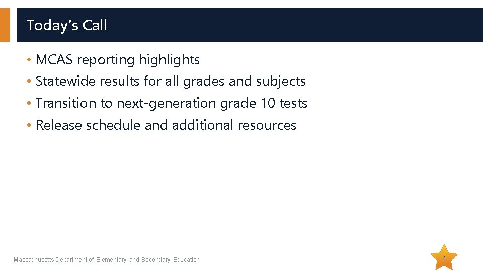 2019 MCAS Reporting Call for Principals and Test