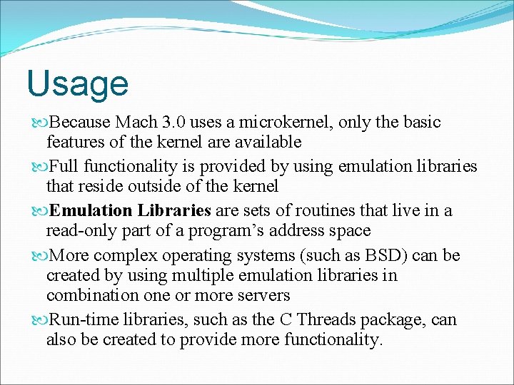 The Mach System A Case Study Michael R