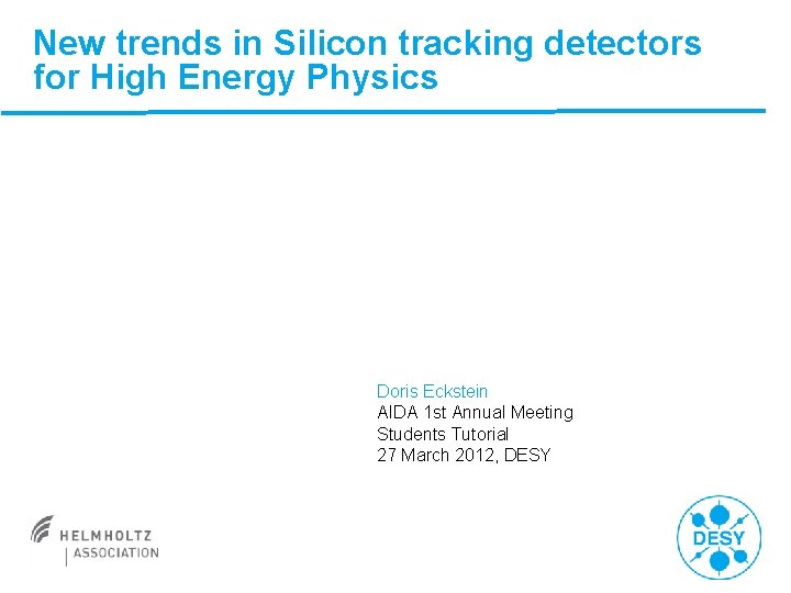 New trends in Silicon tracking detectors for High