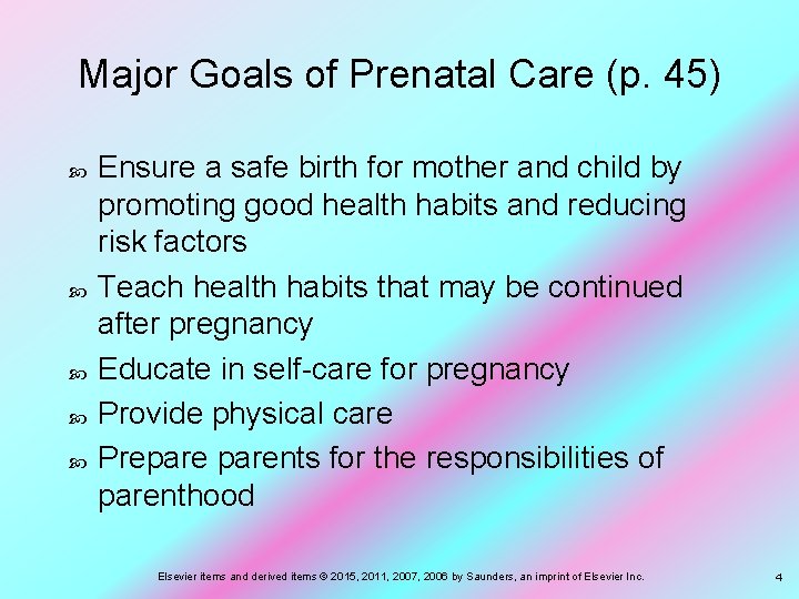 Chapter 4 Prenatal Care and Adaptations to Pregnancy