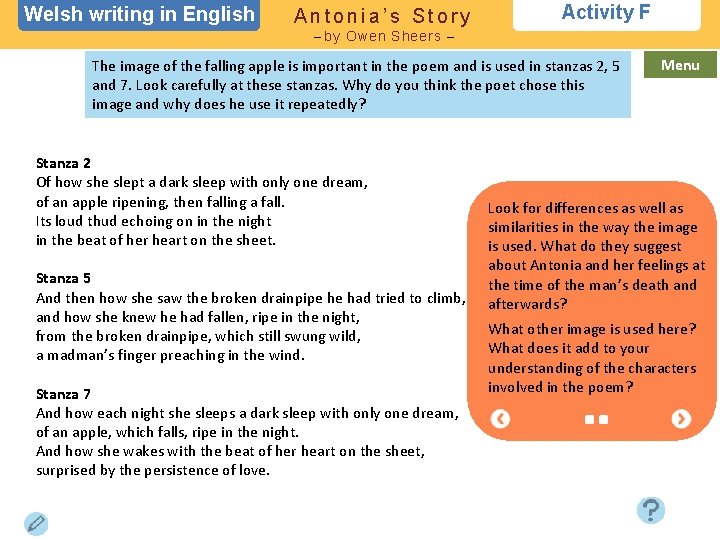 Welsh writing in English Antonias Story Choose a