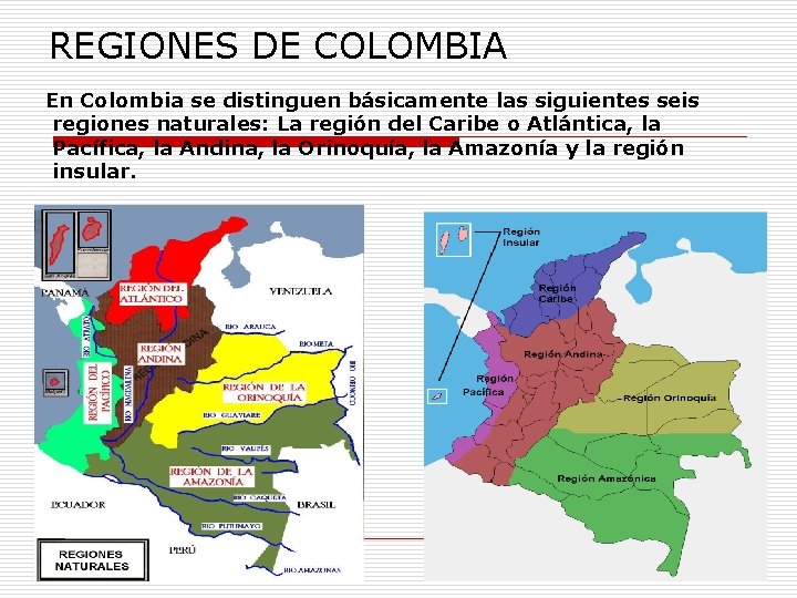 REGIONES DE COLOMBIA ORACIN A LA PATRIA Colombia