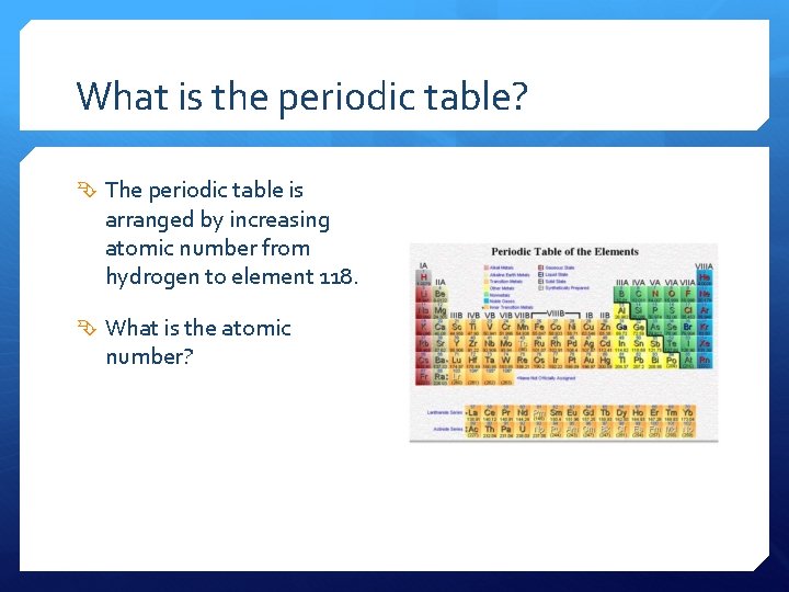C 7 The Periodic Table G 8 Science