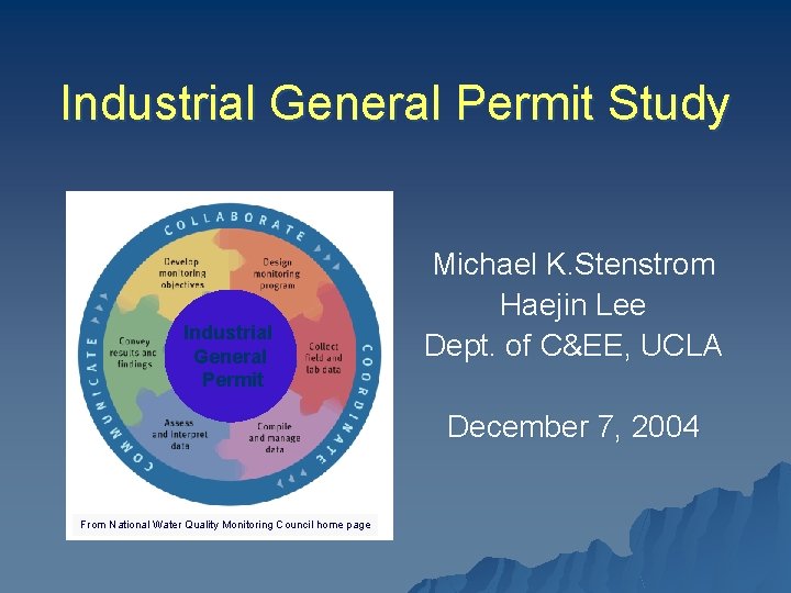 Industrial General Permit Study Industrial General Permit Michael