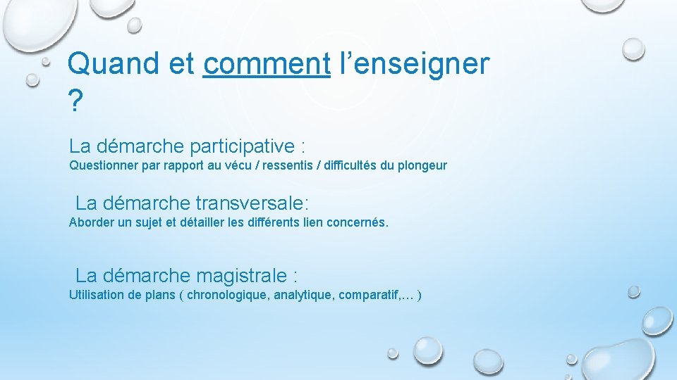 CONSTRUIRE UNE SEANCE THEORIQUE Lenseignement thorique au niveau