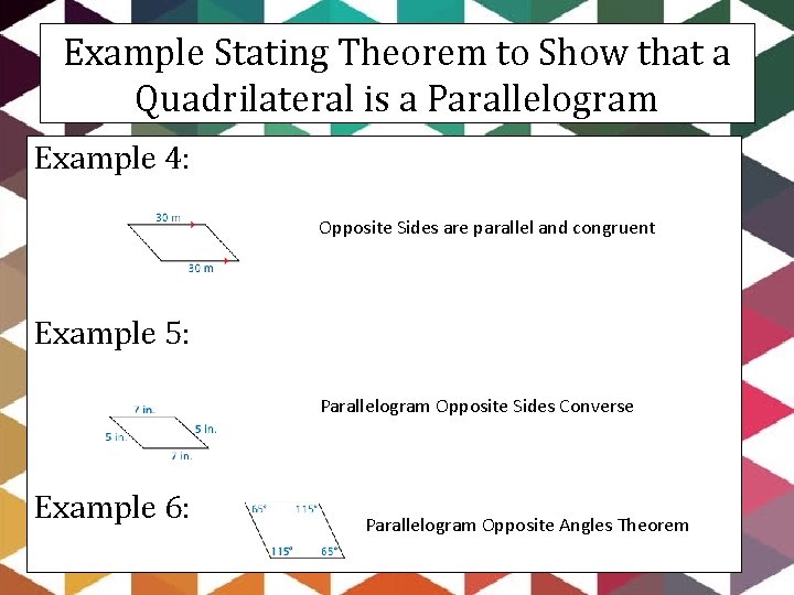 Section 6 3 Notes Tests for Parallelograms EQ