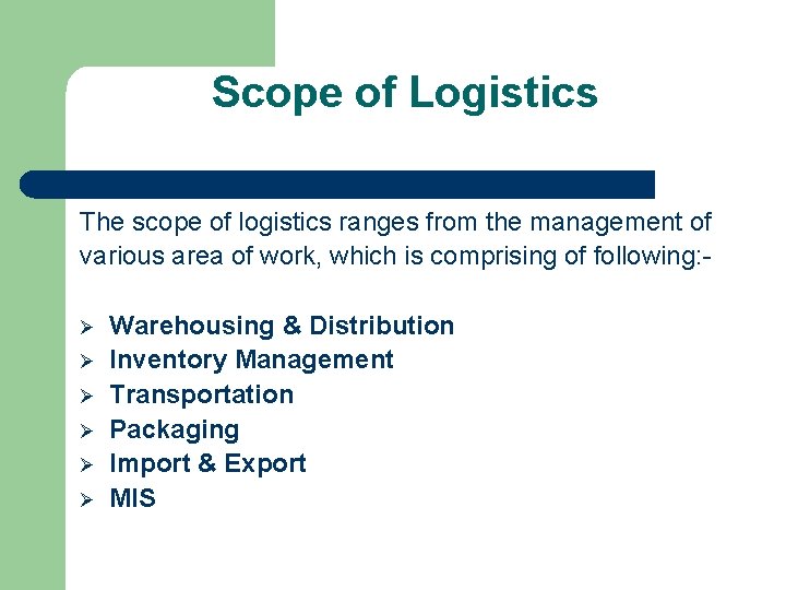 Logistics Supply Chain Management Logistics The word has