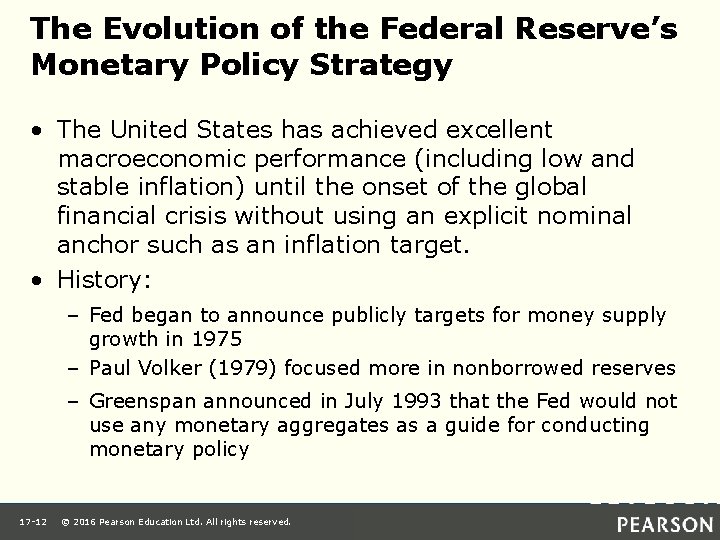 Chapter 17 The Conduct of Monetary Policy Strategy