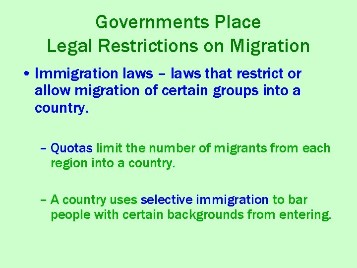 Migration Chapter 3 Key Question What is Migration