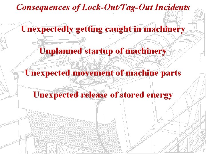 Hydraulic Electrical Steam CONTROL OF HAZARDOUS ENERGY LOCKOUTTAGOUT