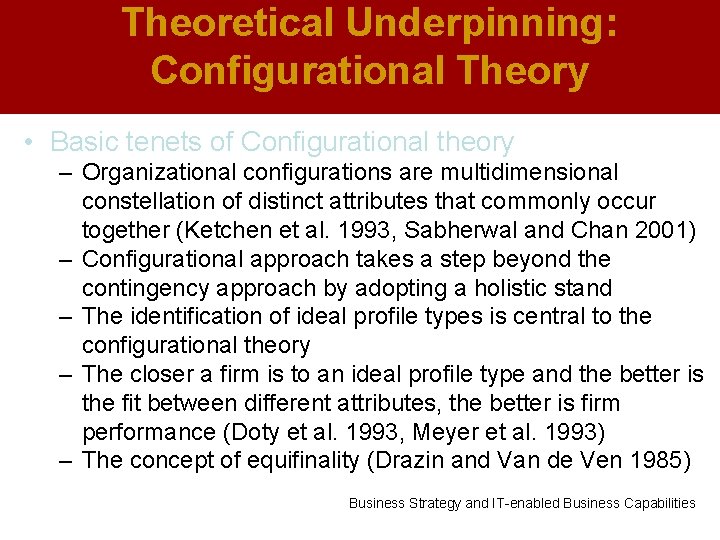 Business Strategy and ITenabled Business Capabilities Fits Misfits