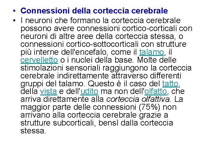 La corteccia cerebrale uno strato laminare continuo che