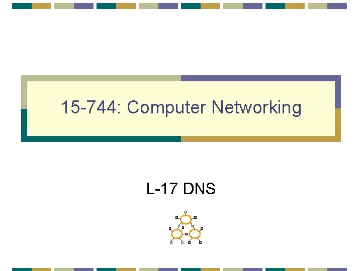 15 744 Computer Networking L17 DNS This lecture