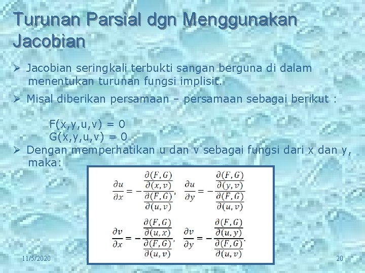 Turunan Parsial Definisi Misalkan fx y adalah fungsi