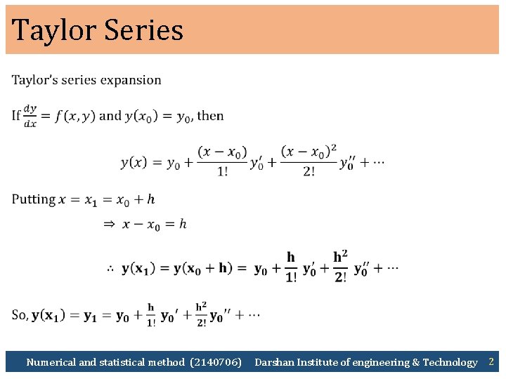 Unit6 Ordinary Differential Equation 2140706 Numerical Statistical Methods