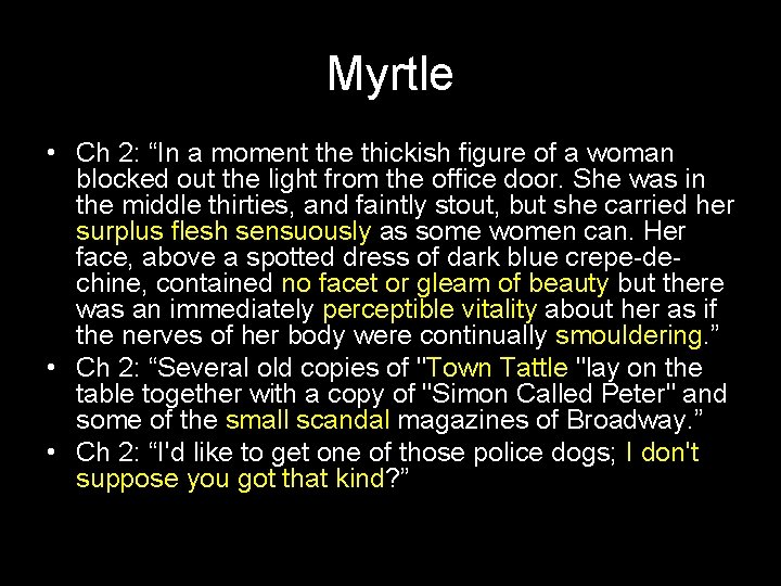 The Scenic Method In The Great Gatsby Scenic