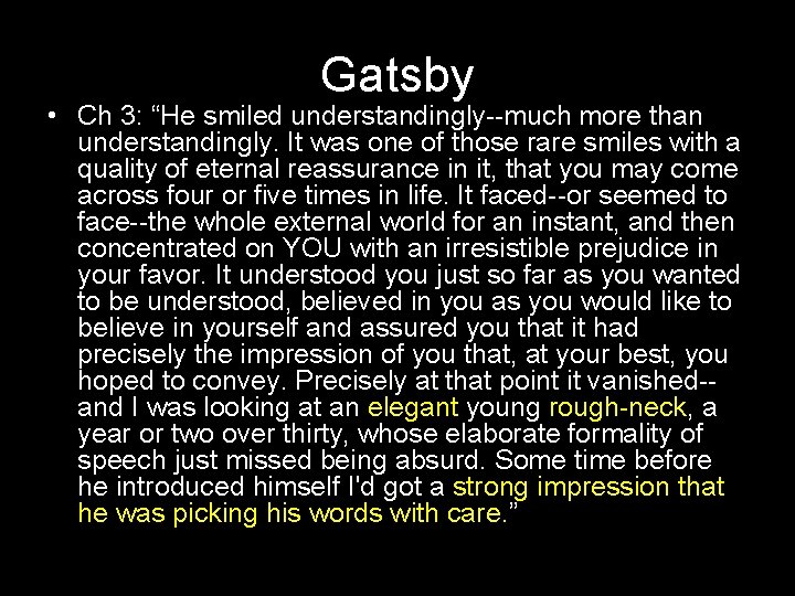 The Scenic Method In The Great Gatsby Scenic