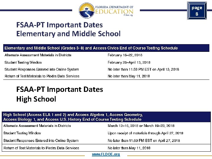2017 2018 Florida Standards Alternate Assessment Performance Task