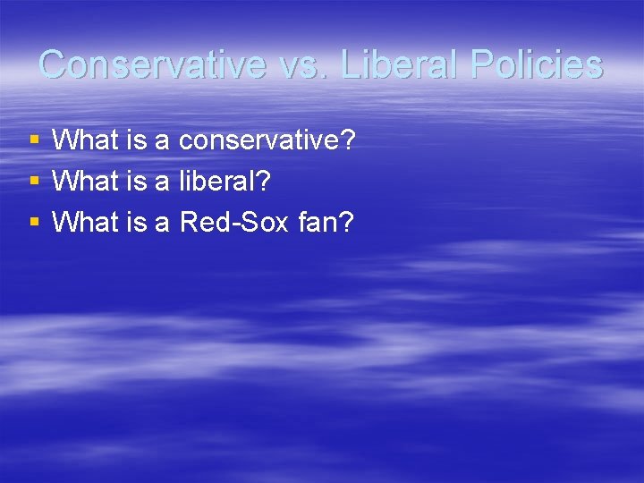 Policy Types and Tools Solutions Josh Farley What