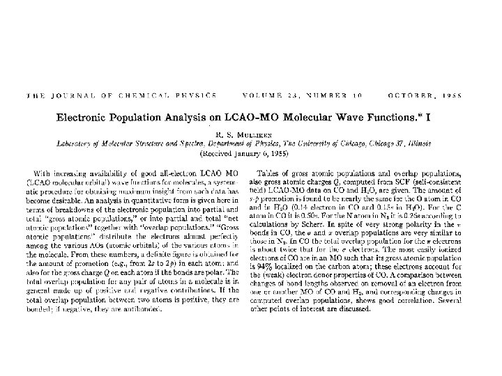Population Analysis Bader Charge Bader volume Richard Bader