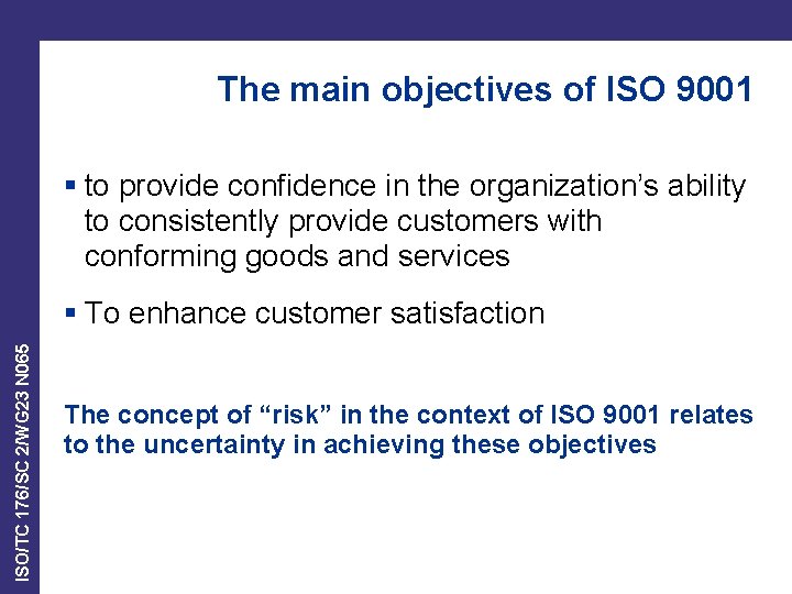 ISO 9001 2015 Risk Based Thinking December 2013