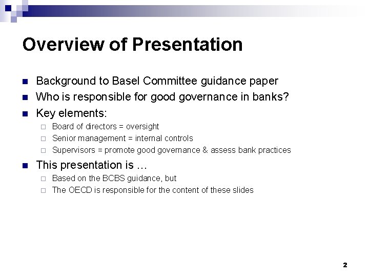 Basel Committee Guidance on Corporate Governance for Banks