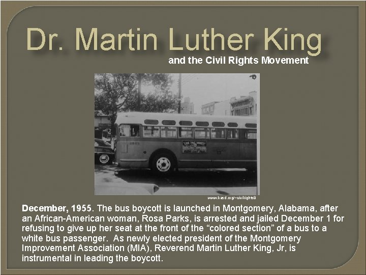 Dr Martin Luther King and the Civil Rights